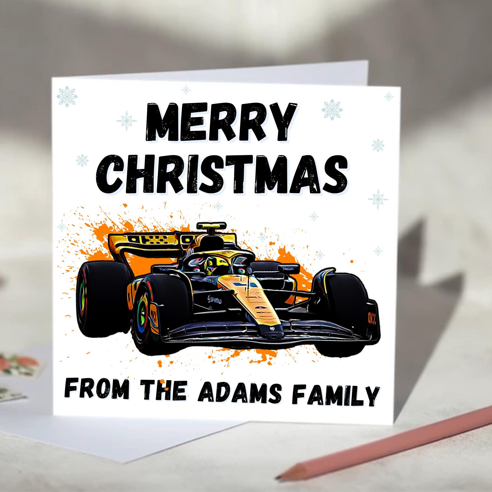 F1 Personalised Christmas Card for Formula 1 Fans - Mercedes, Mclaren ...