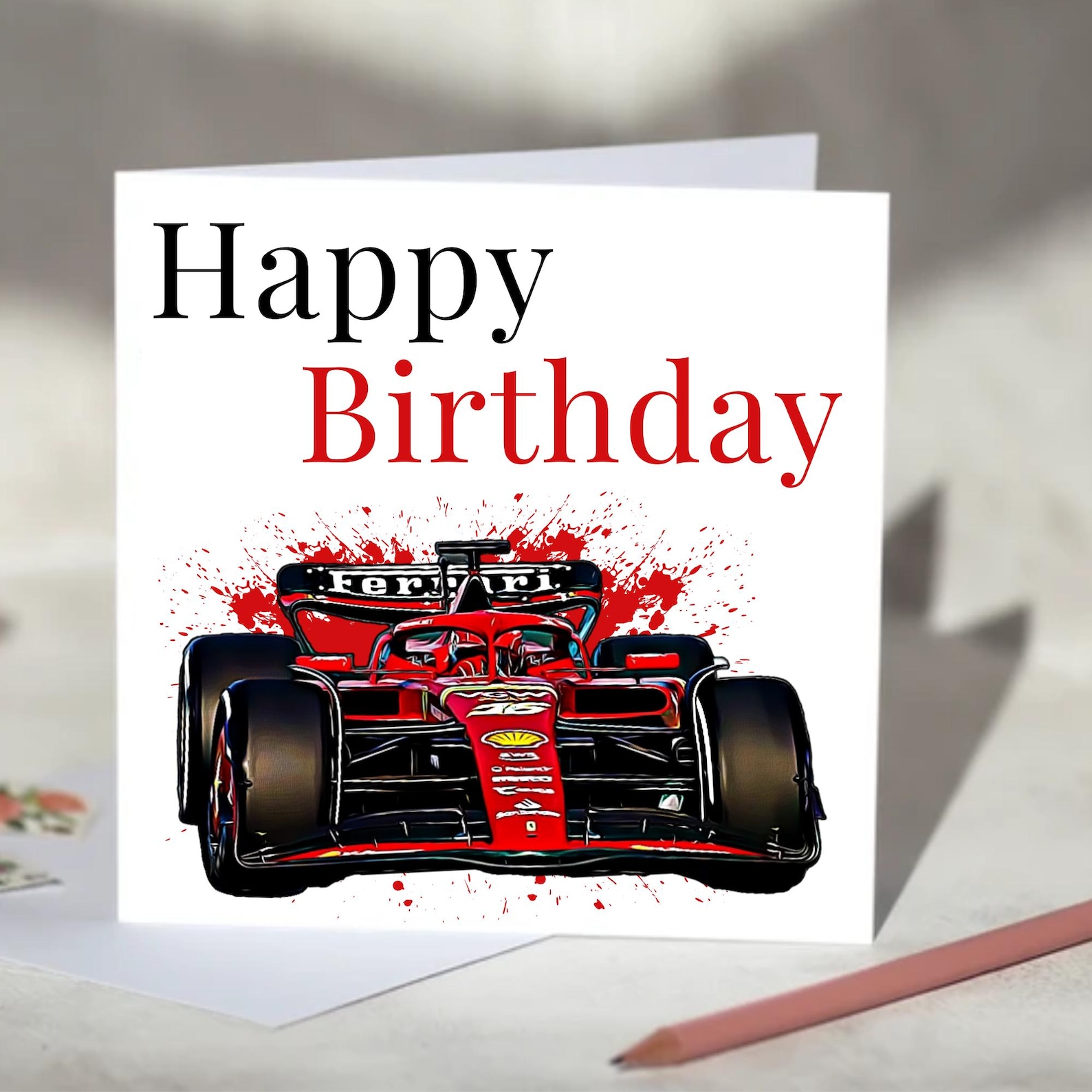 Ferrari F1 Personalised Birthday Card for Formula 1 Fans - Charles ...