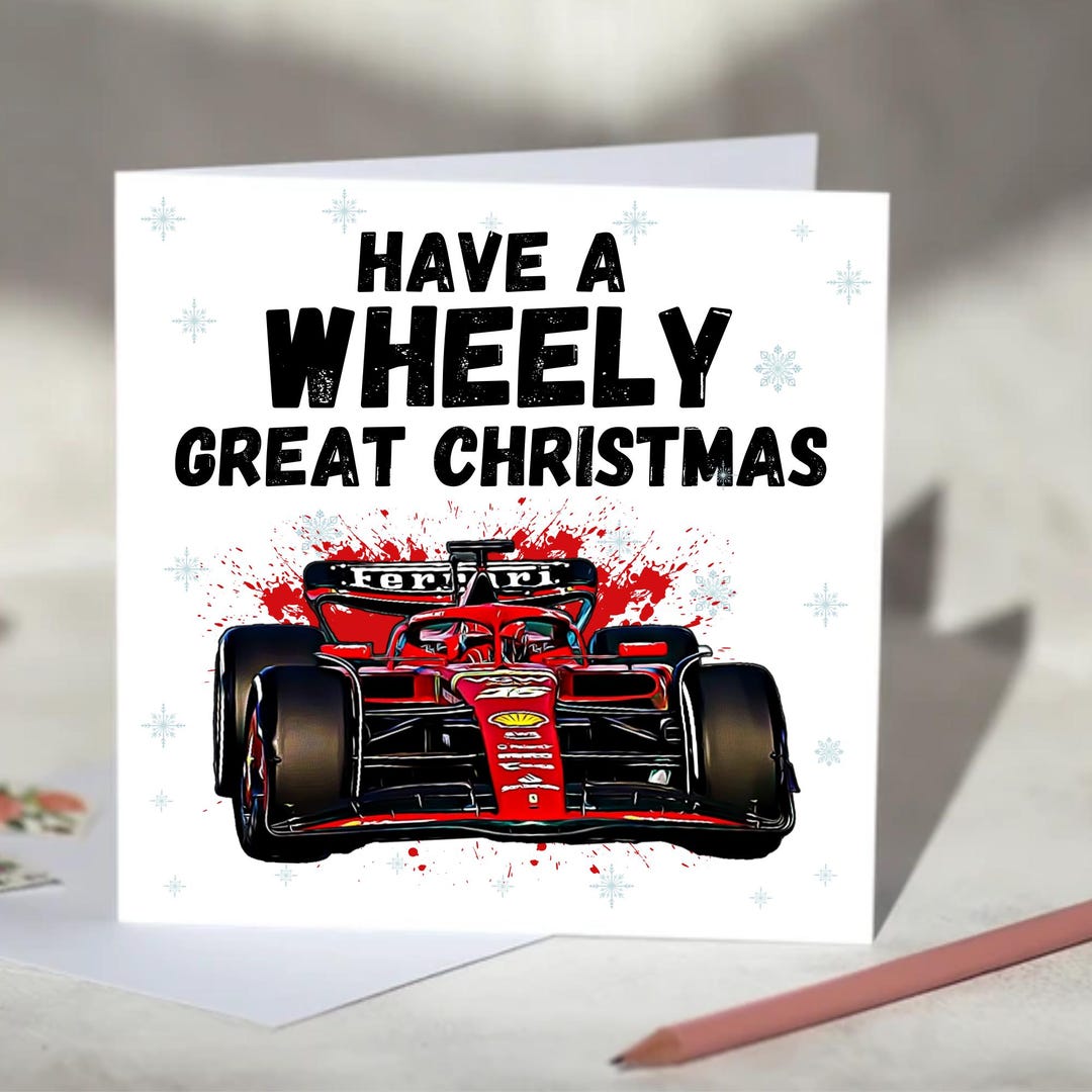 Have a Wheely Great Christmas F1 Race Car Christmas Card - Choice of 10 ...