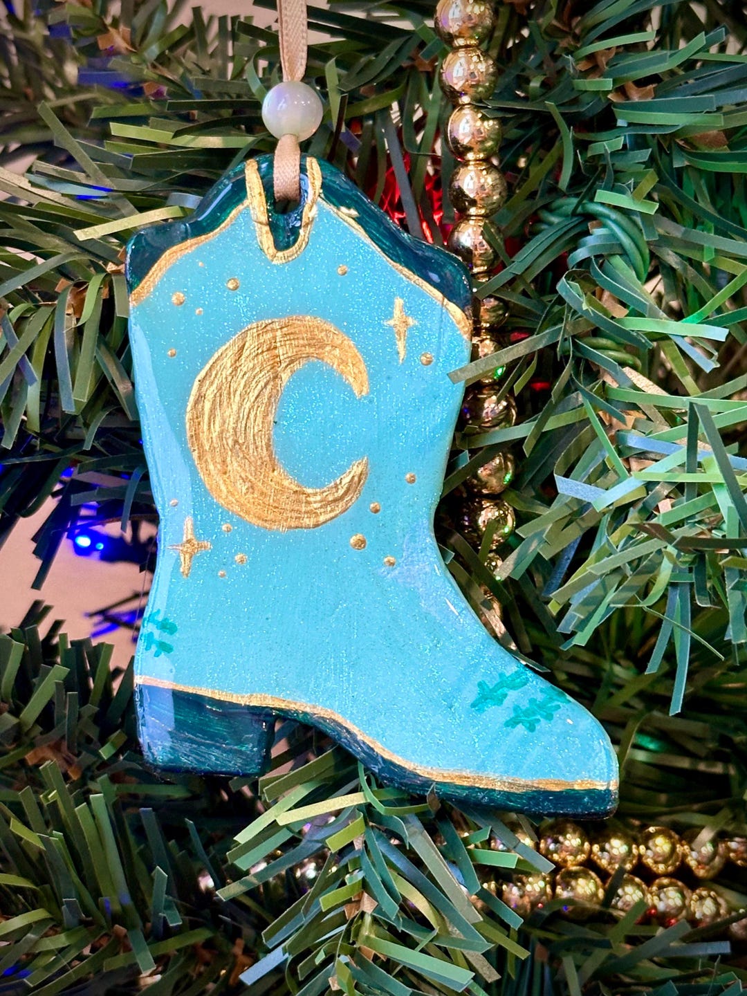 Pink Western Cowgirl Boot Ornament - Etsy