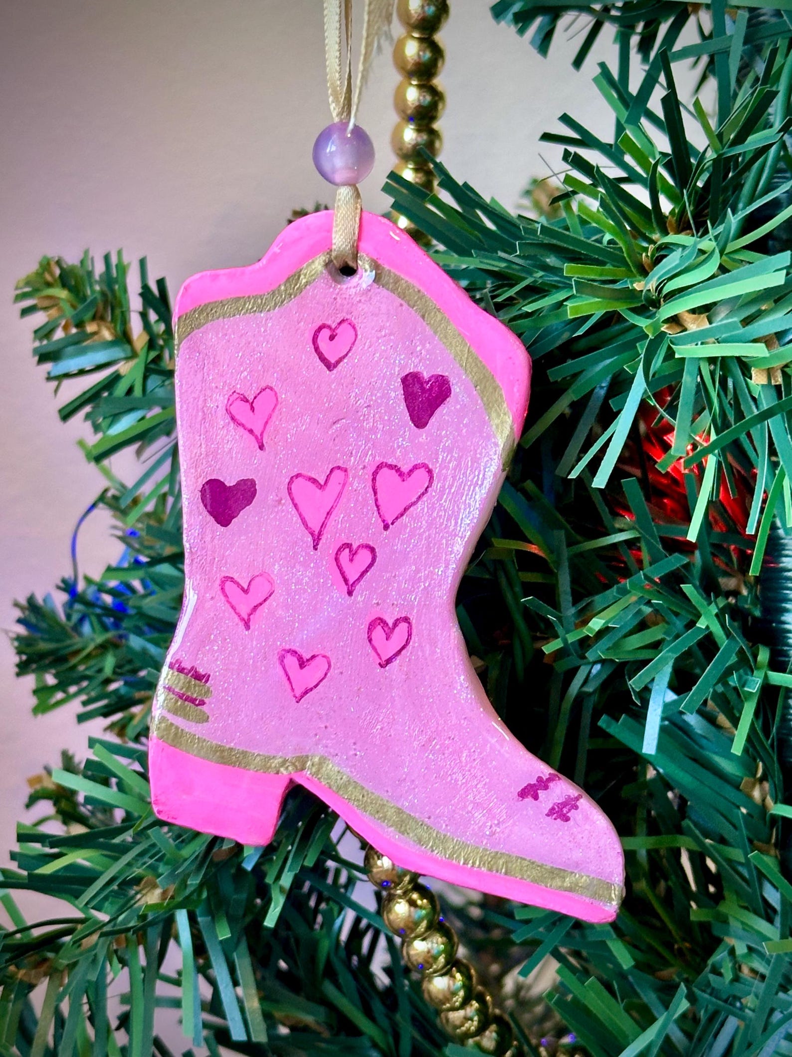 Pink Pony Club Cowgirl Boot Ornament - Etsy
