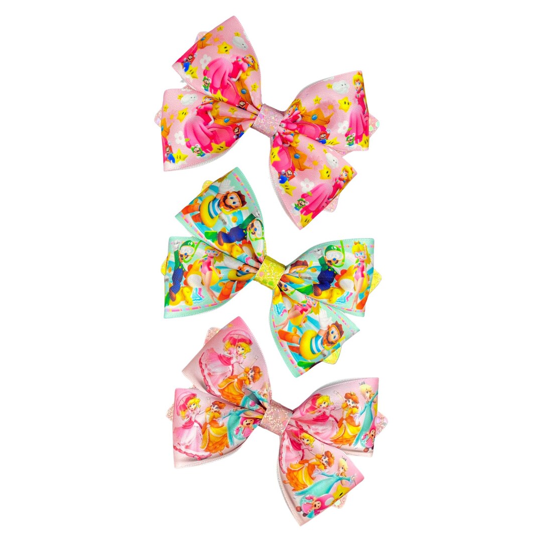 Mario Bros Hair Bow, Princess Peach Luigi Daisy Rosalina Hair Bow - Etsy