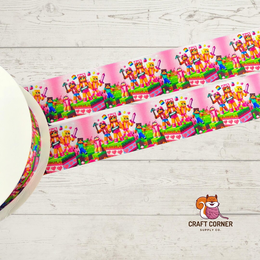 1.5" High Quality Satin Minecraft Ribbon (1 Yard, 3 Yards, 5 Yards) - Etsy