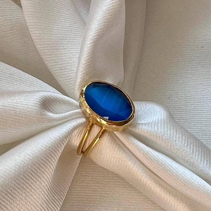 Blue Stone Ring - Etsy