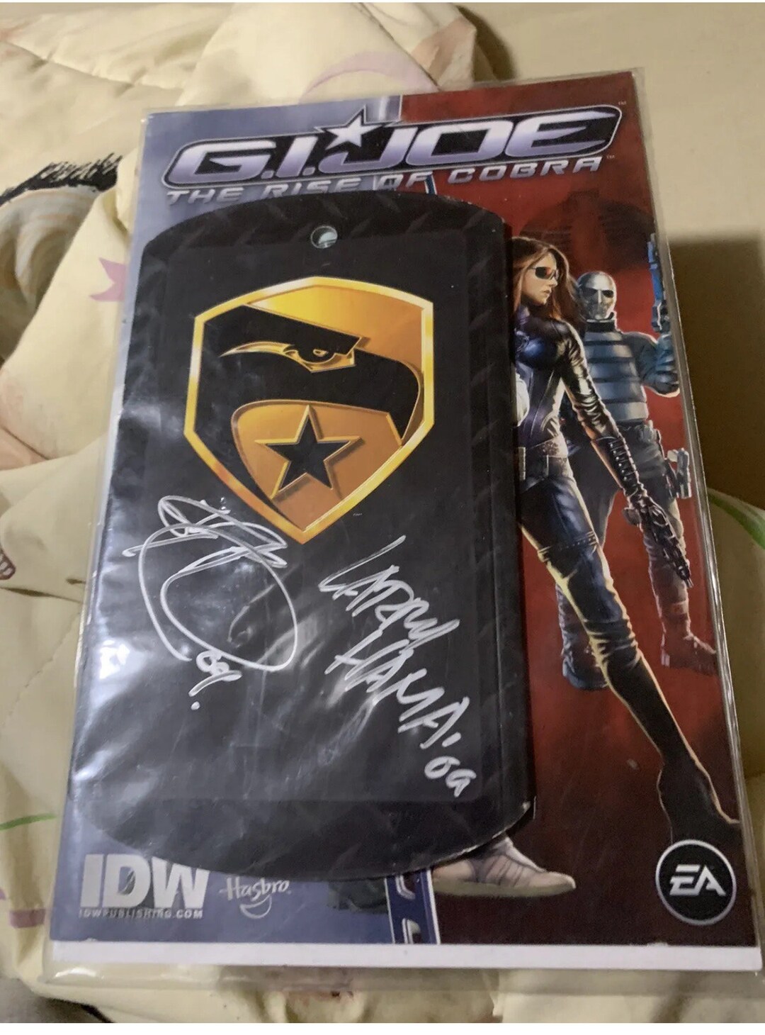 G.I. Dog Tag Signed by Ray Park snake Eyes and Larry Hama Plus Rise of ...