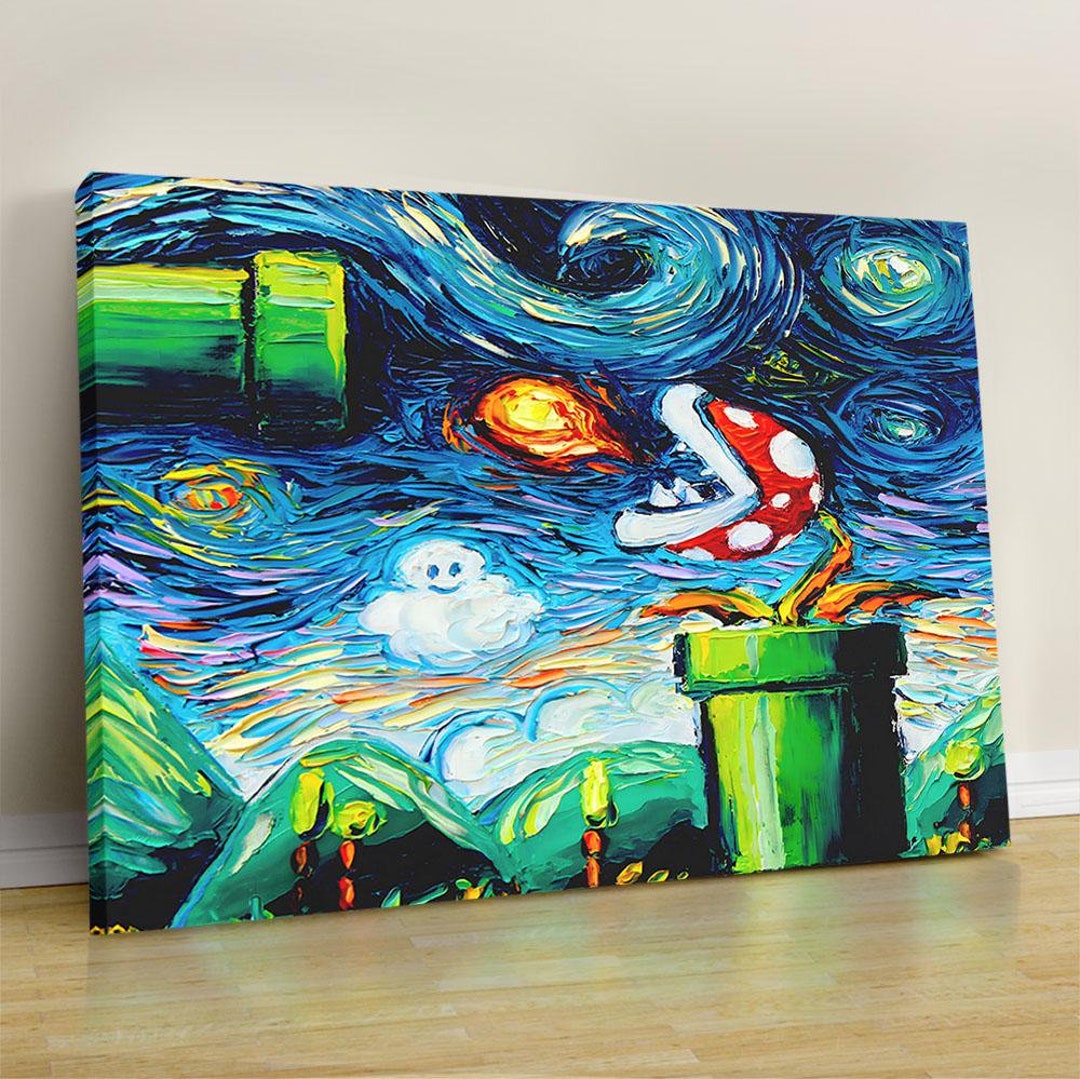 Van Gogh Mario Printed Van Gogh Canvas Art Modern Starry Night Printed ...