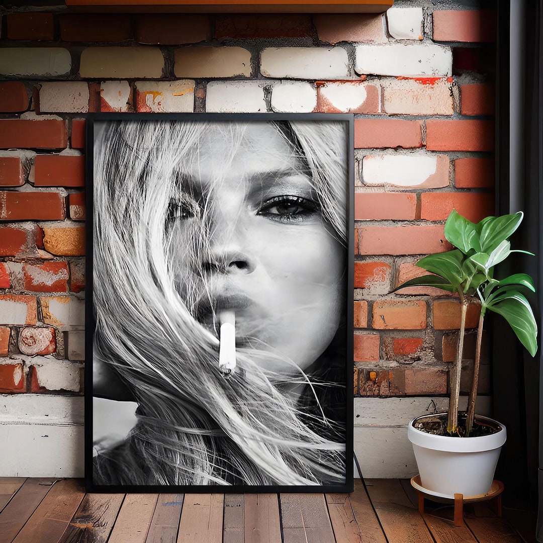 Kate Moss Poster Fashion Poster Fashion Wall Art Woman Kate Moss ...
