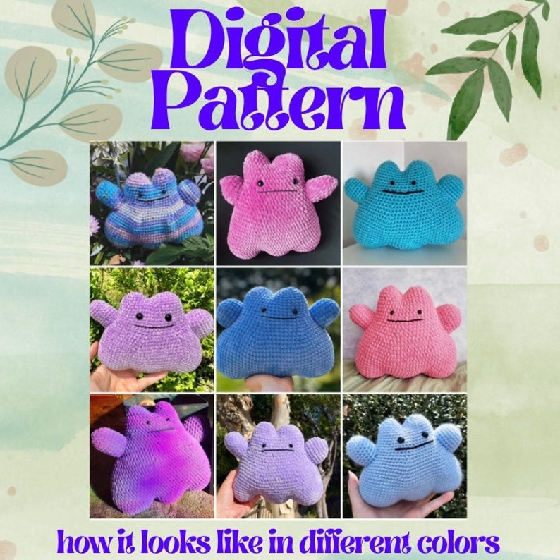 Ditto Crochet PATTERN PDF Amigurumi Digital Download DIY Crochet Toy ...
