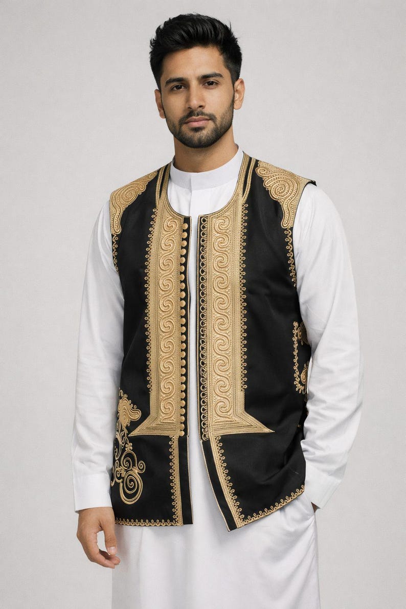 Arabian Cotton Waist Jacket for Men - Etsy