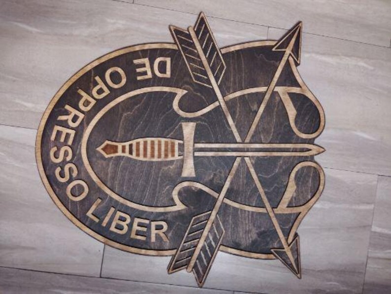 Wood Special Forces Us Army De Oppressors Liber Laser Cut Wall Hanging ...