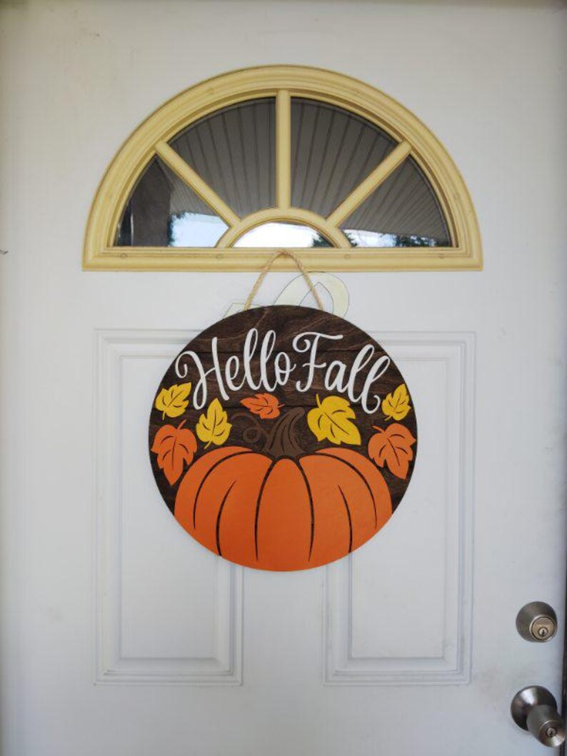 Hello Fall Door Hanger / Halloween Sign Custom Made to Order - Etsy