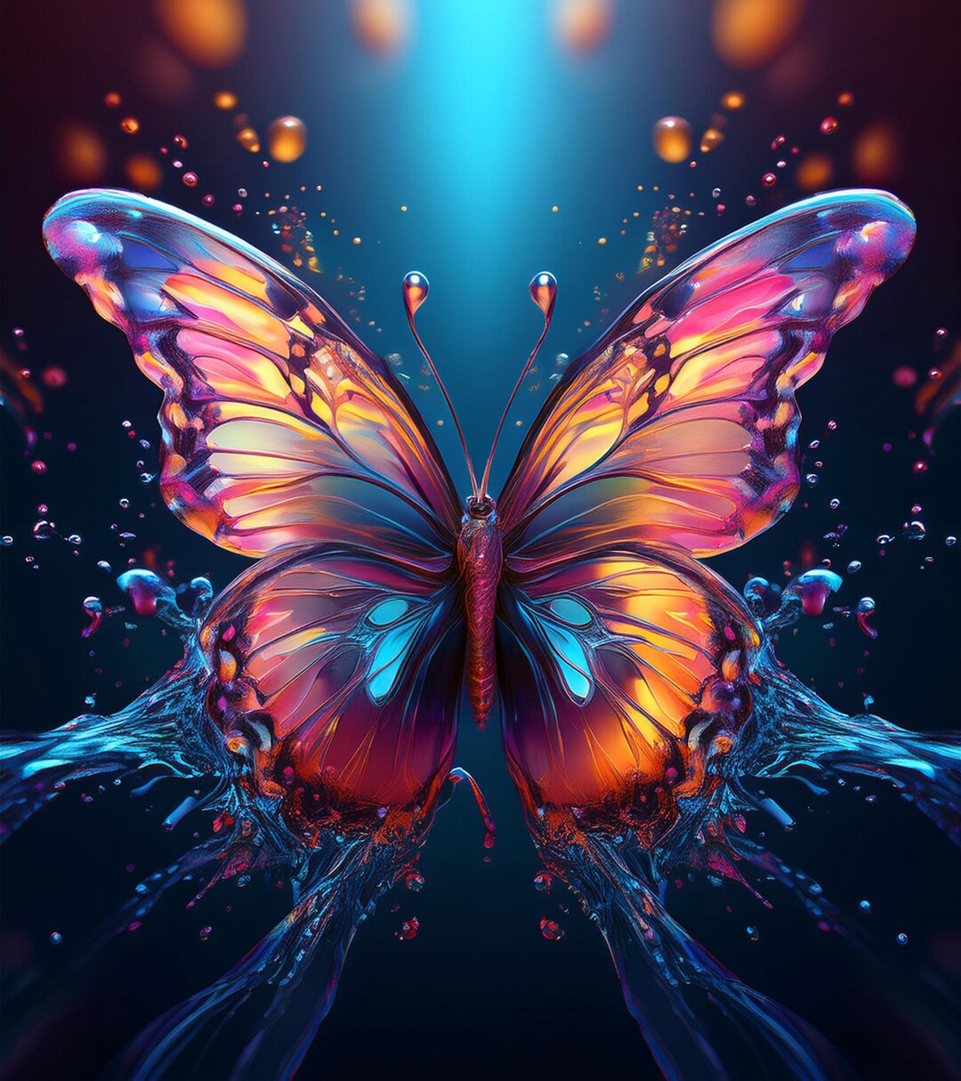 Vibrant Butterfly Digital Art High-resolution Insect Portrait ...