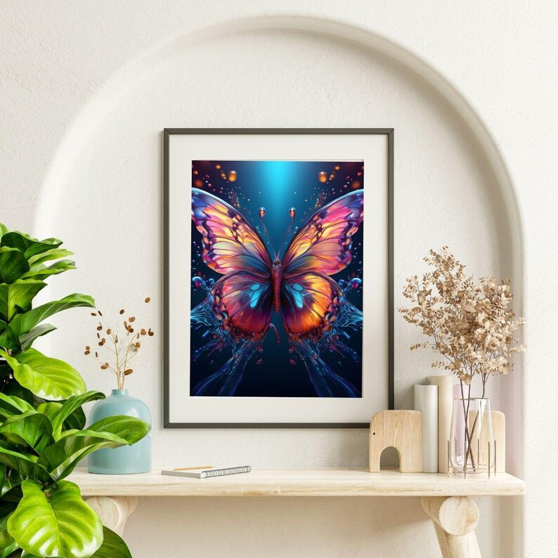 Vibrant Butterfly Digital Art High-resolution Insect Portrait ...