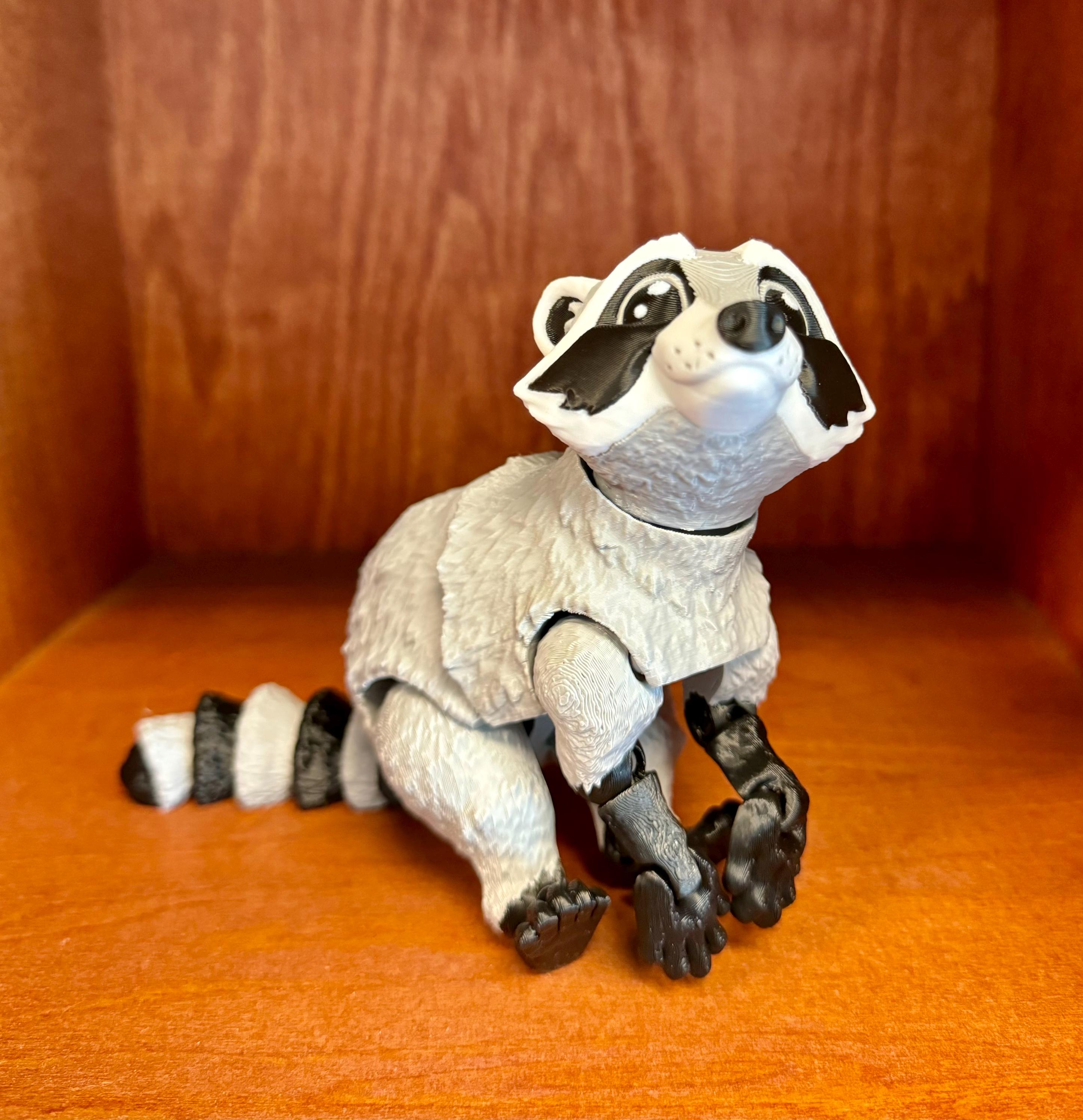 3D Printed Articulated Poseable Raccoon. - Etsy
