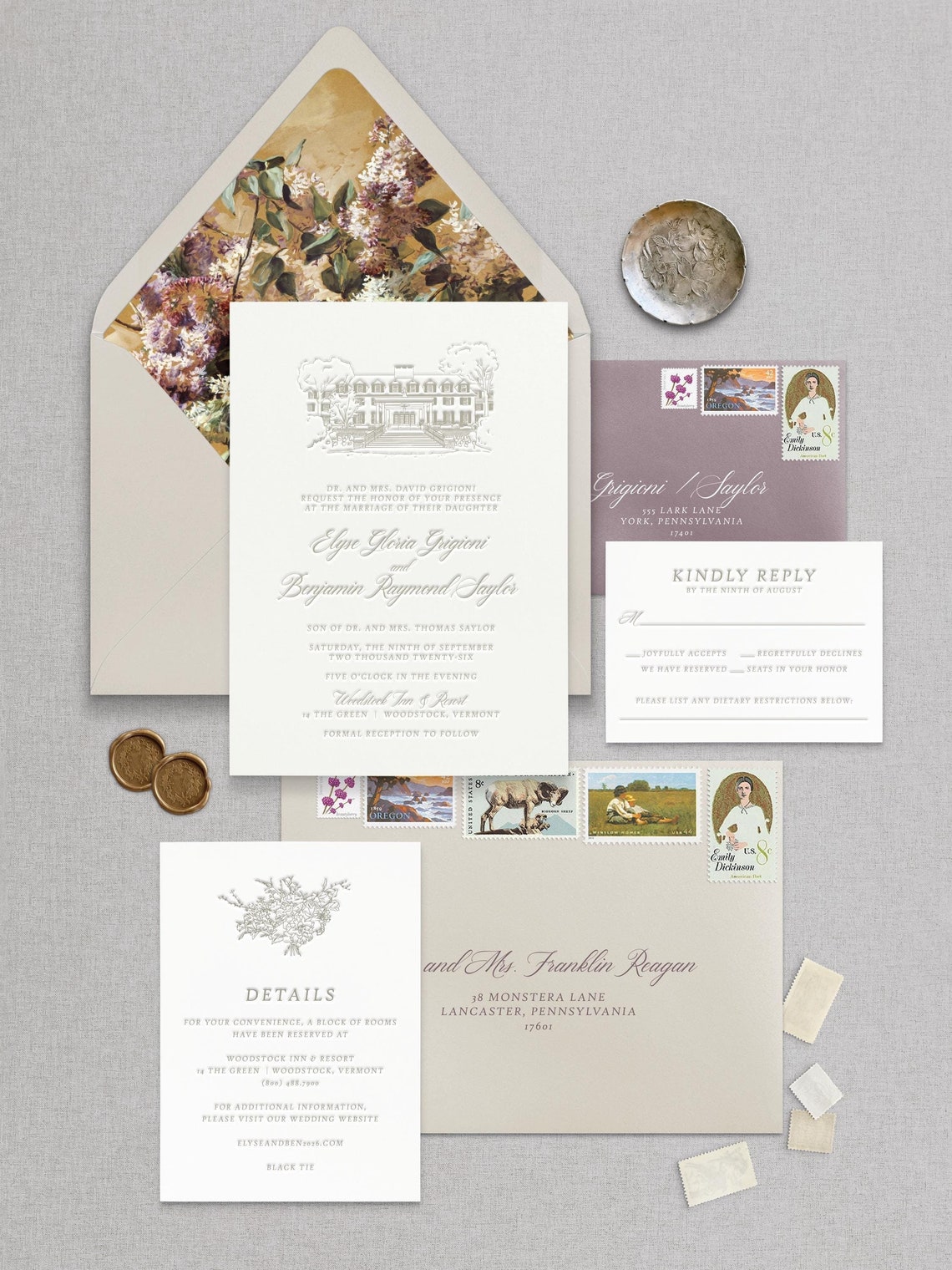 Venue Illustration Invitation Suite Sample, Custom Wedding Invitations ...