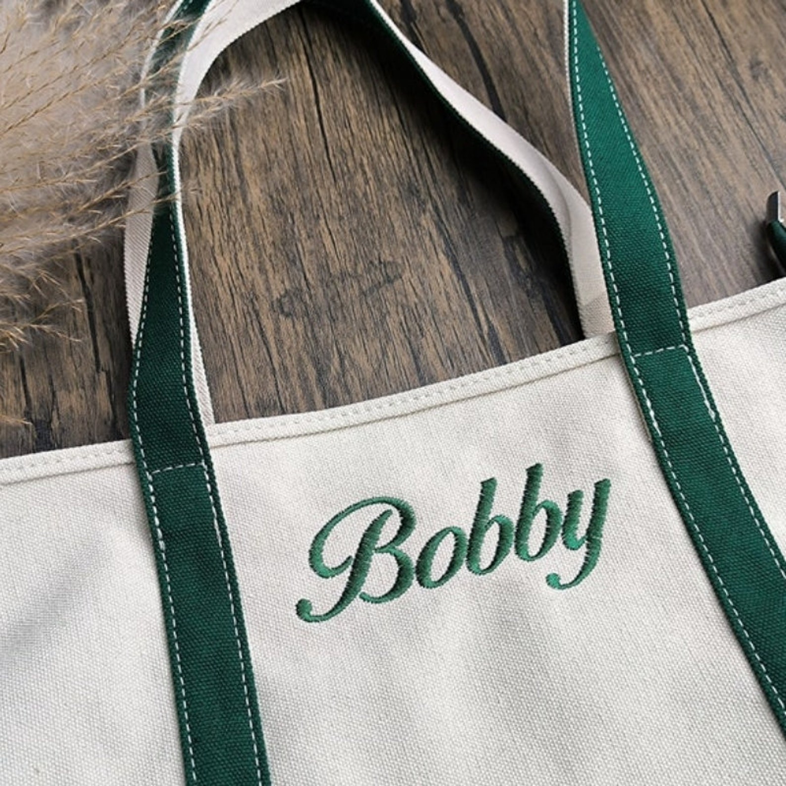 Personalized Embroidered Canvas Tote Bag Custom Name Bag Stylish Gift ...