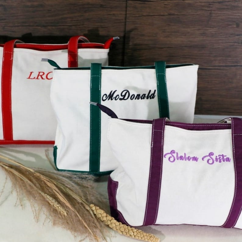 Personalized Embroidered Canvas Tote Bag Custom Name Bag Stylish Gift ...