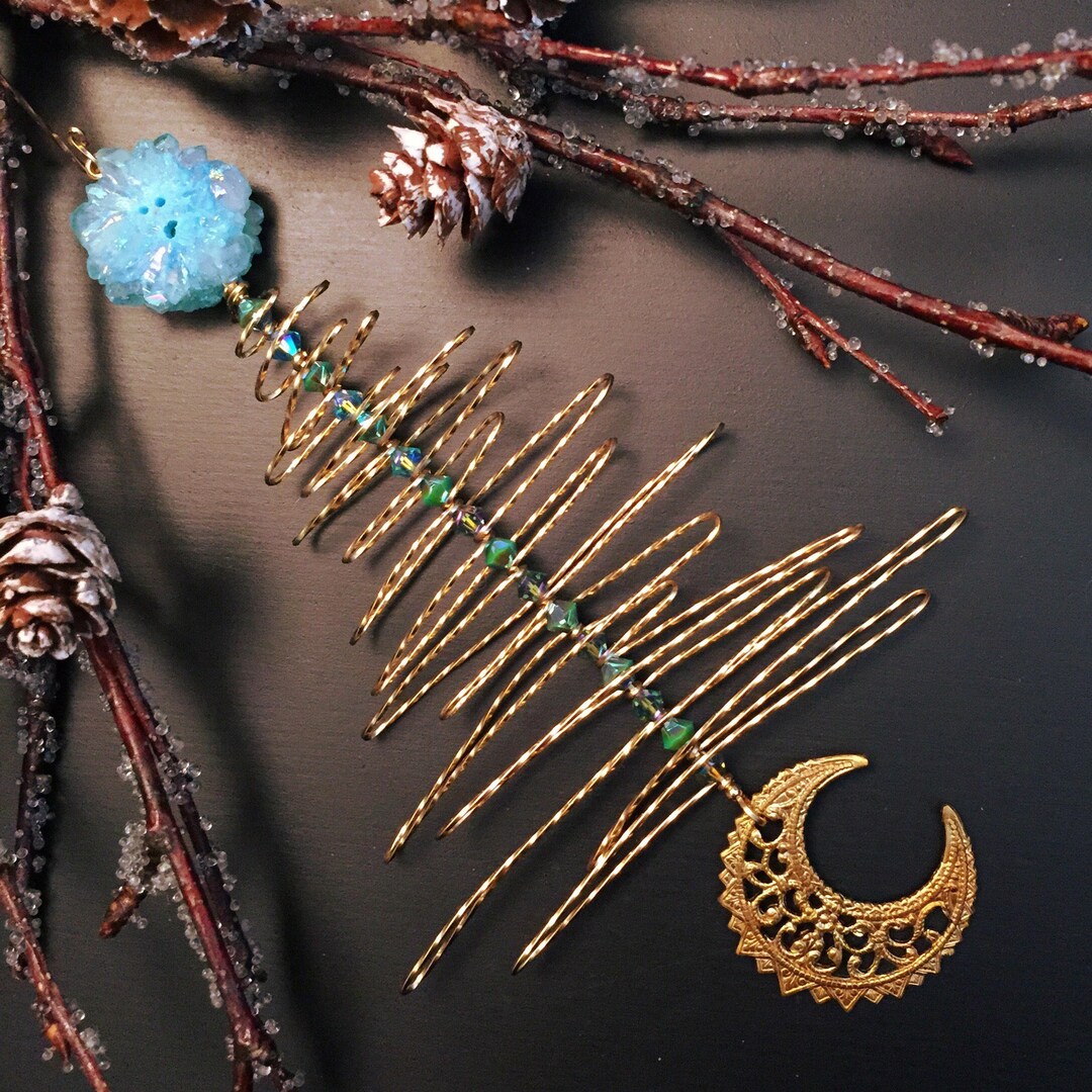 Turquoise Solar Quartz Crystal Christmas Tree Ornament With Swarovski ...