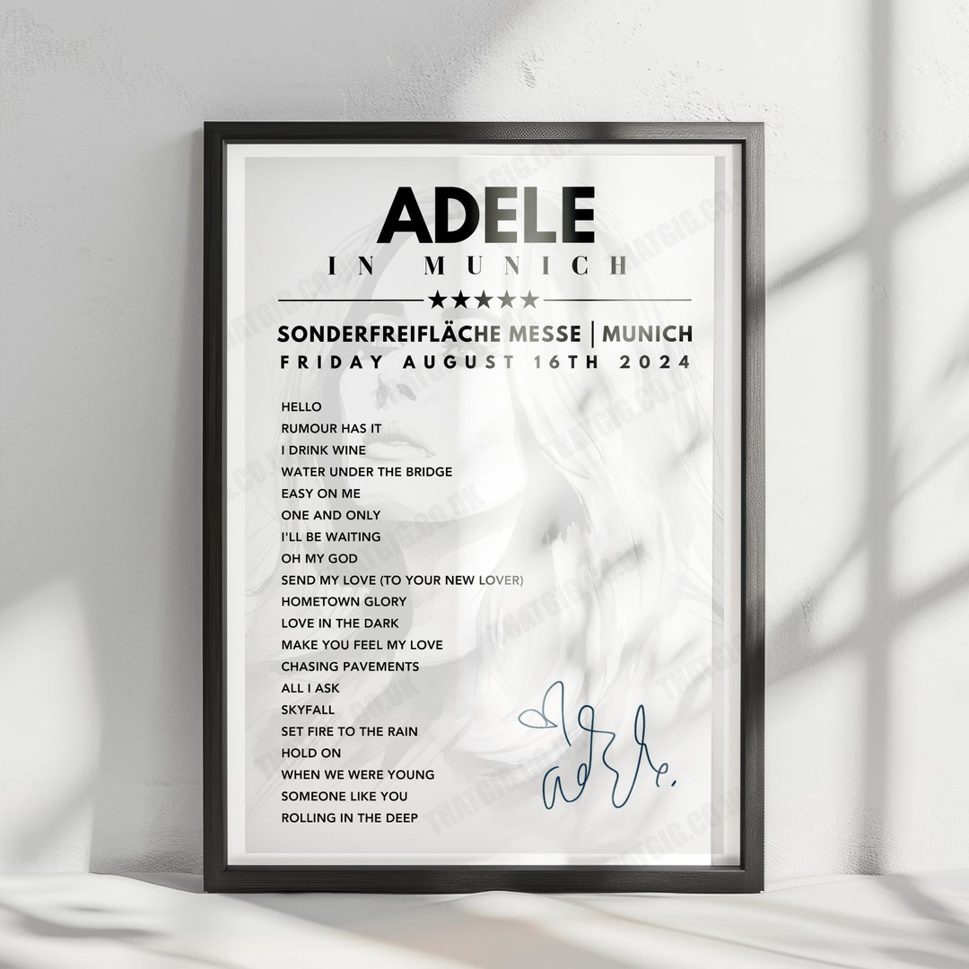 Adele in Munich Setlist Poster the Open Air Arena, Sonderfreifläche ...
