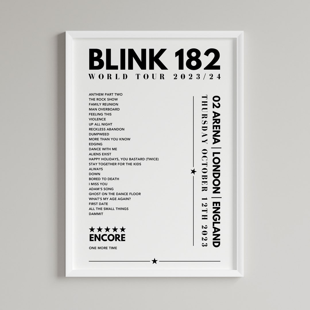 Blink 182 Set List 2023