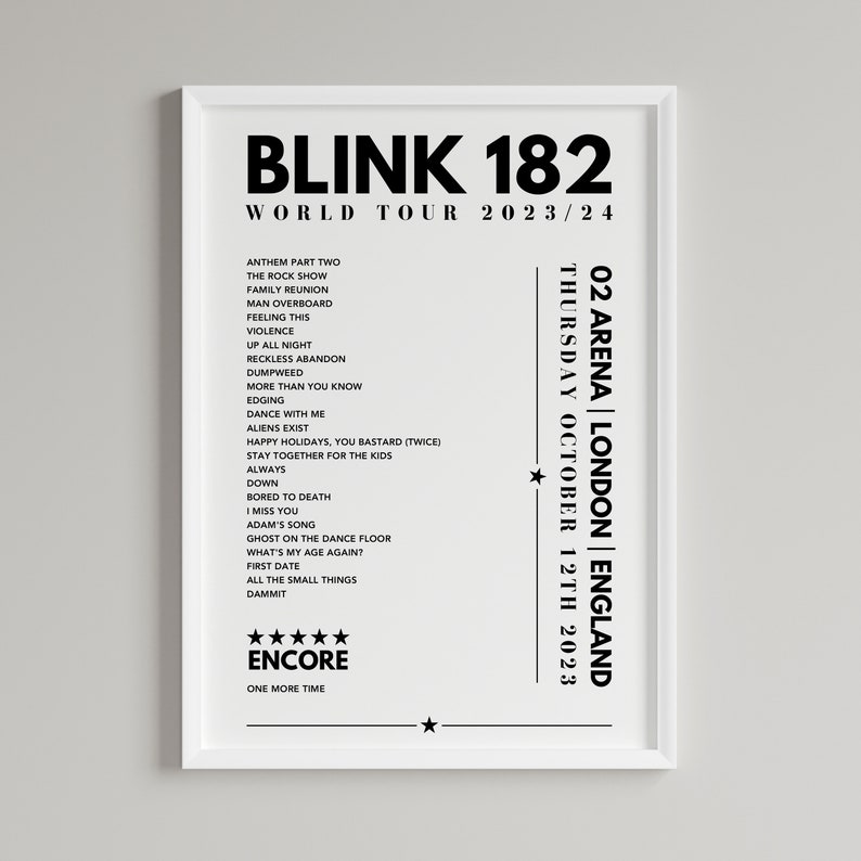 Blink 182 Set List 2023