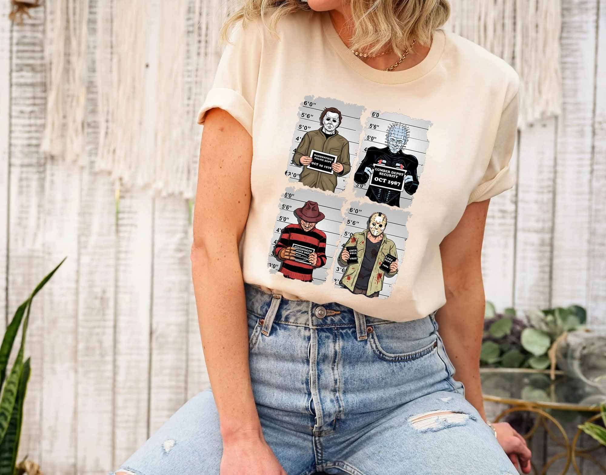 Horror Mugshot Sweatshirt,80s Horror Movie Characters Sweatshirt sold ...
