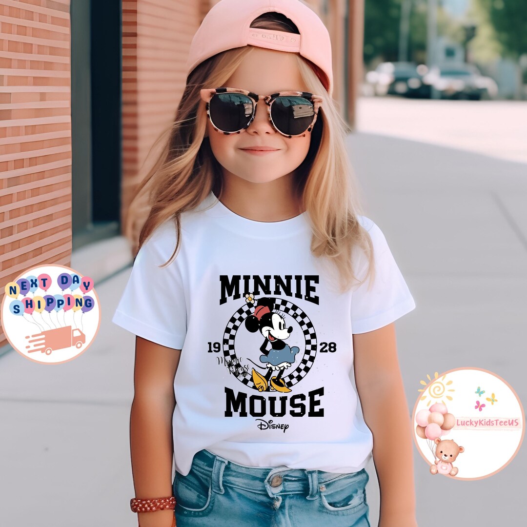 Disney Minnie Mouse 1928 Kids T-shirt, Checkered Minnie Toddler ...