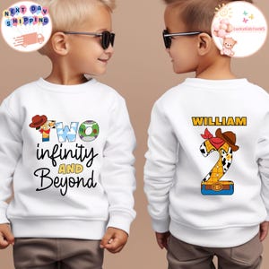 Custom Birthday Toy Story Kids Sweatshirt, Two Infinity and Beyond ...