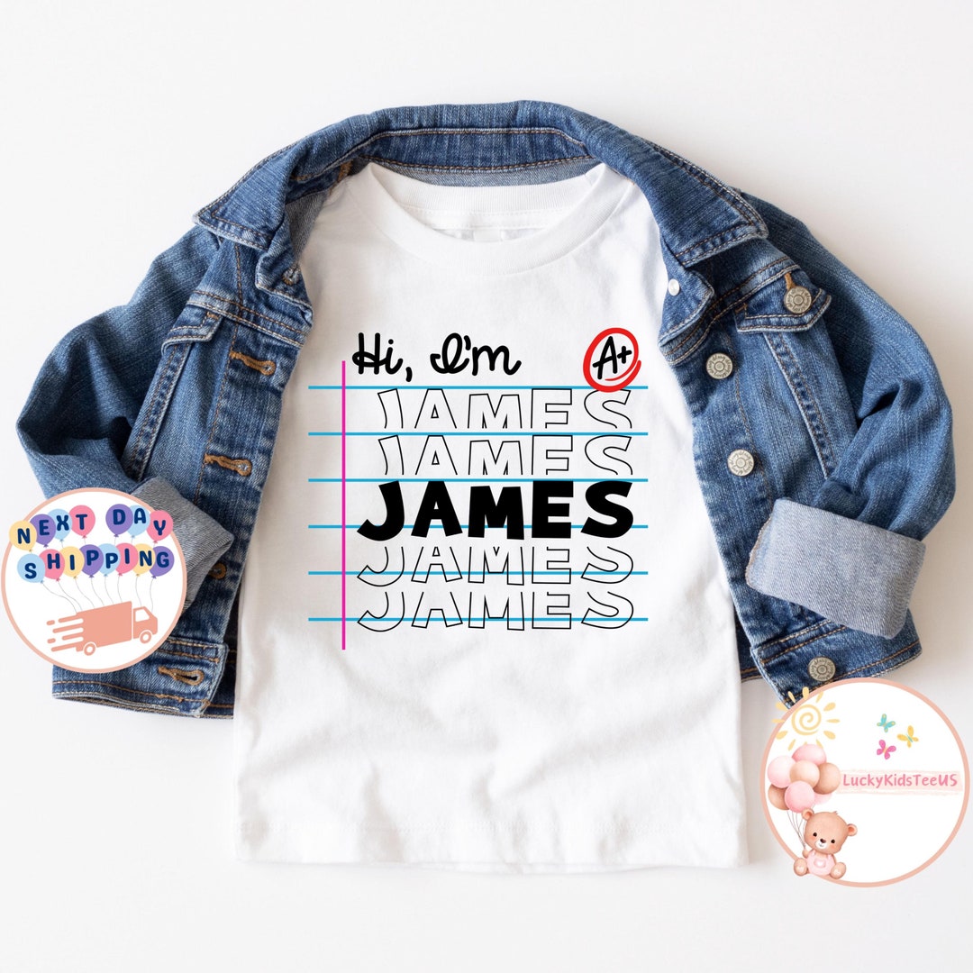 Personalized Name School Shirt, Custom Name Kids Shirt, Name School ...