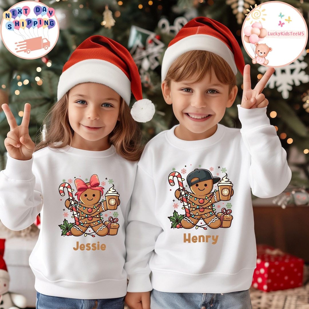 Personalized Gingerbread Christmas Toddler Shirt, Custom Gingerbread ...