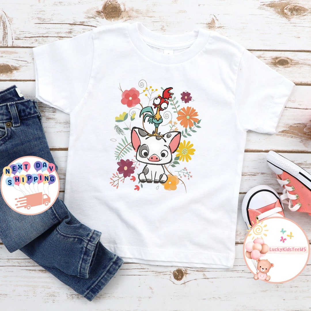 Disney Hei Hei and Pua Floral Kids Shirt, Disney Moana Toddler ...