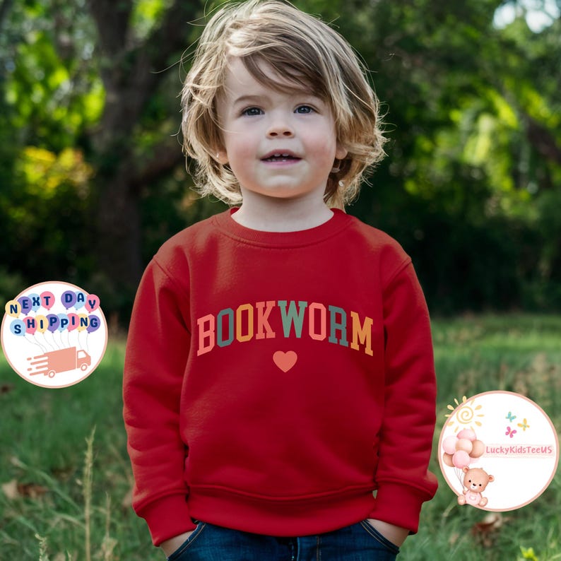 Bookworm Kids T-shirt, Book Lover Toddler Sweatshirt, Teacher Book ...