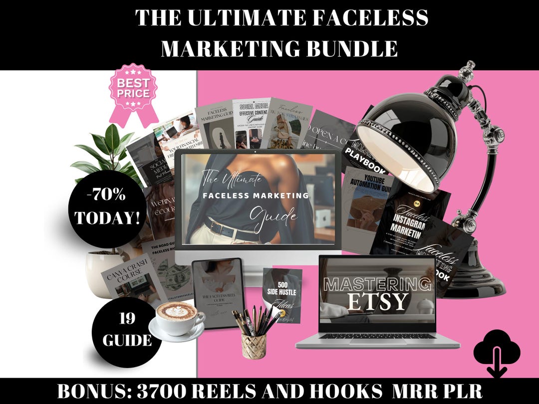 19 Faceless Digital Marketing Bundle | PLR Digital Product With Master ...