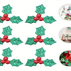 Mini Triple Leaf Holly Berries - Etsy