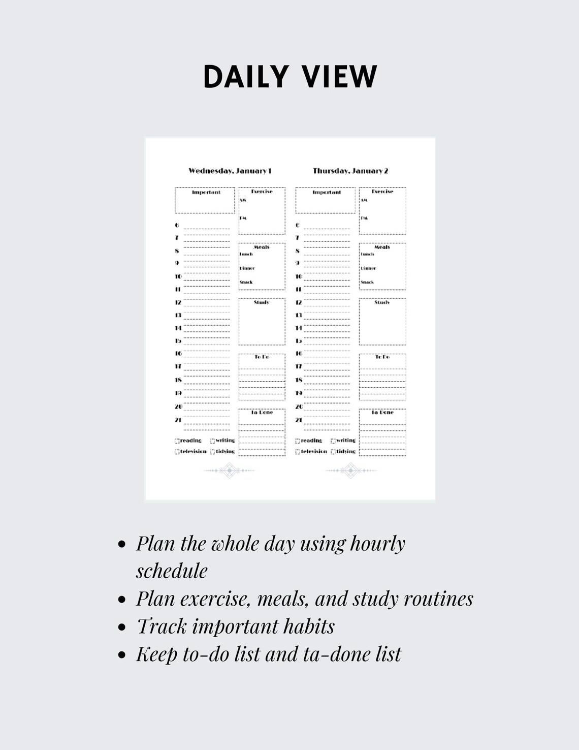 Printable 2025 Day Planner - Etsy