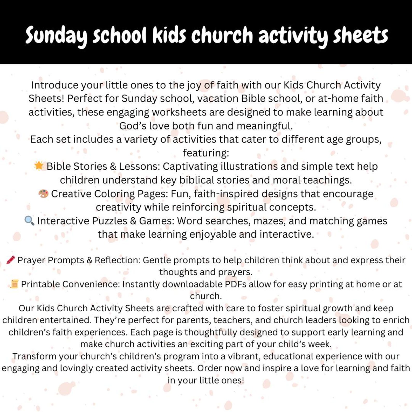 Sunday School Kids Church Activities, Printable Sheets for Kids Church ...