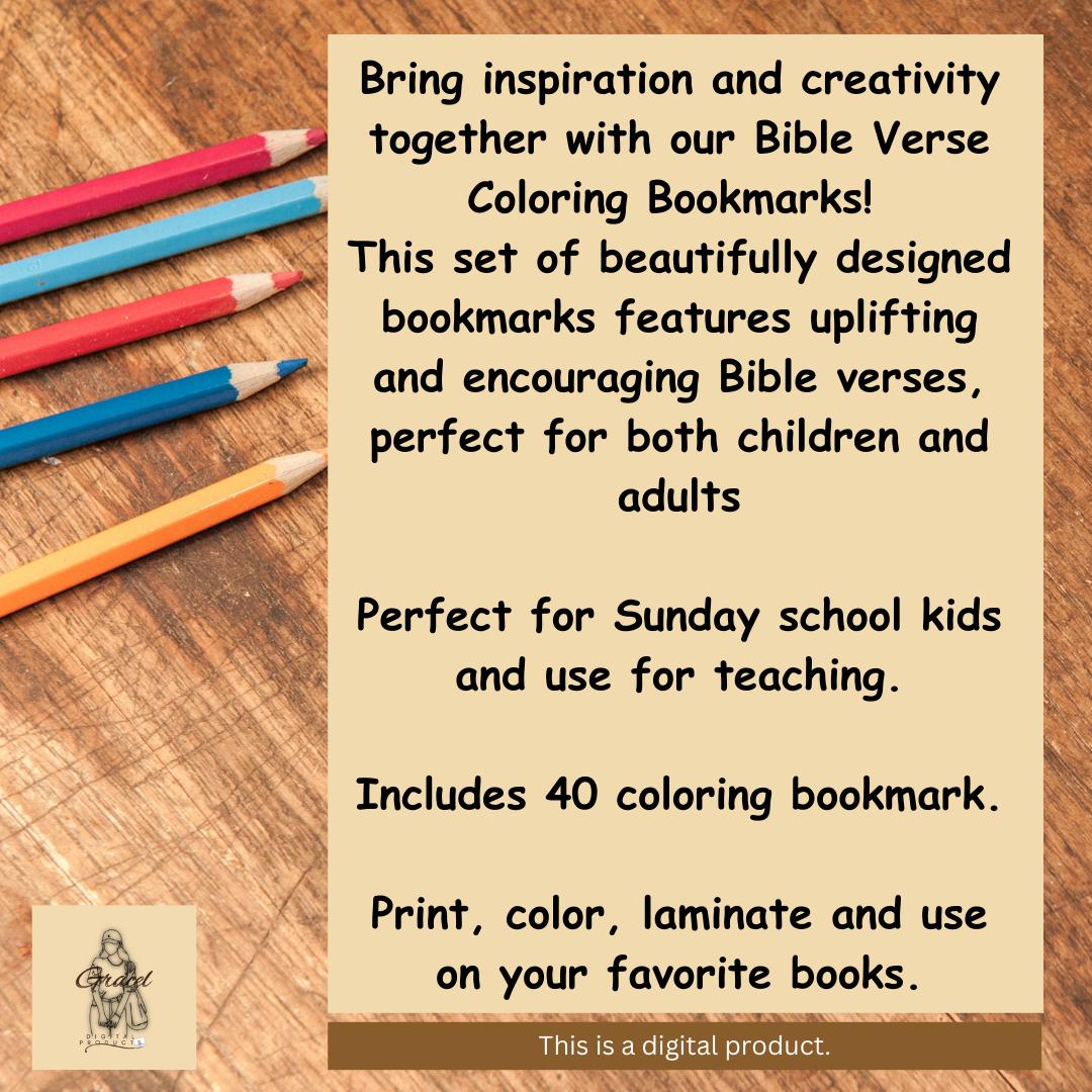 Bible Based Colouring Bookmarks for Kids, Sunday School Printable Kids ...