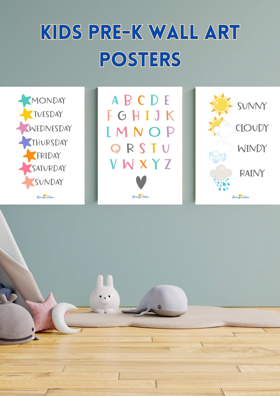 Kids Pre-k Wall Art Educational Posters/ Kids Study Room Wall Art ...