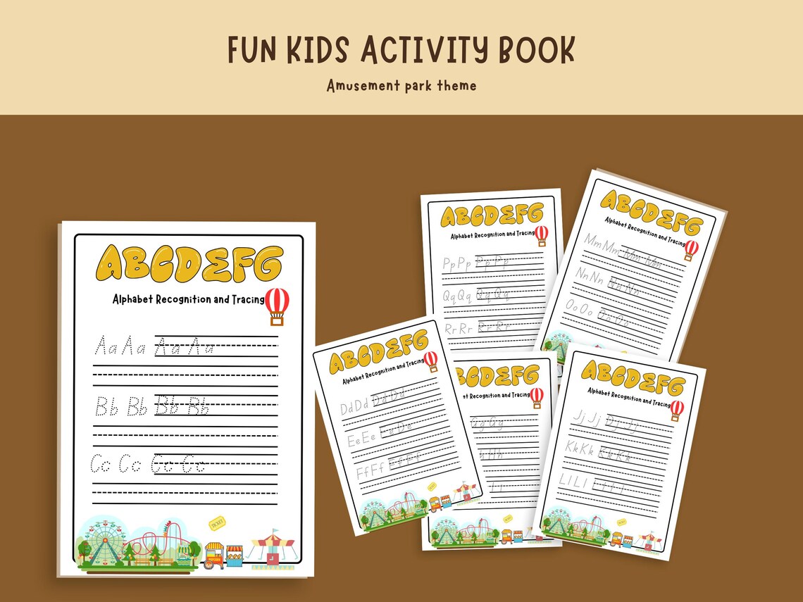 Bundle Printable Digital Product- Kids Fun Activity Book Amusement Park ...