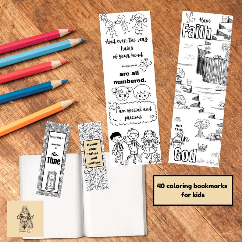 Bible Based Colouring Bookmarks for Kids, Sunday School Printable Kids ...