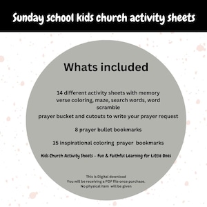 Sunday School Kids Church Activities, Printable Sheets for Kids Church ...