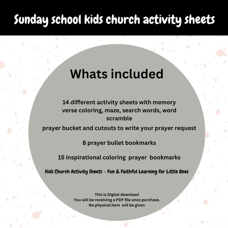 Sunday School Kids Church Activities, Printable Sheets for Kids Church ...