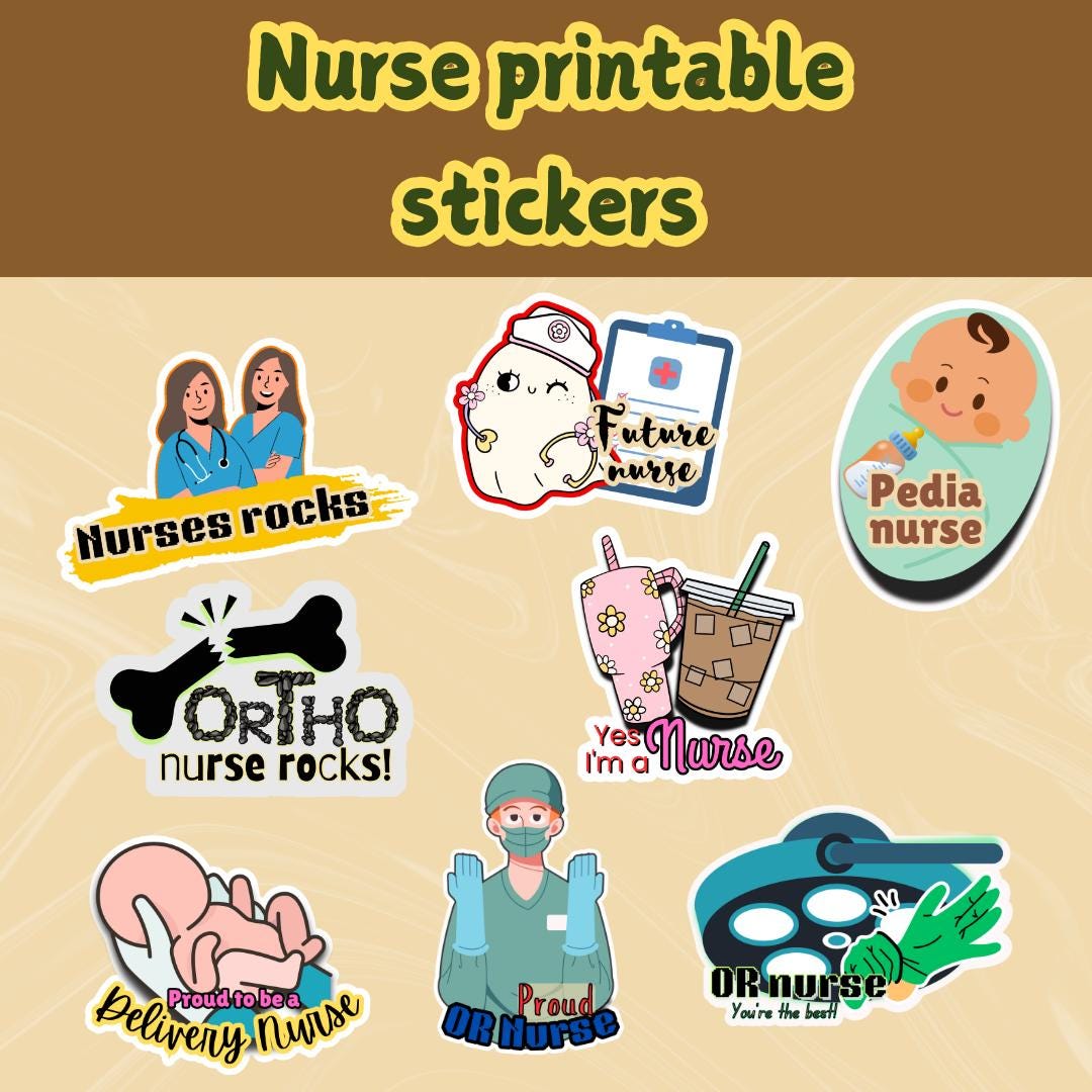 Nurse Printable Stickers Digital Product Ortho Pedia OR MS Nurse - Etsy