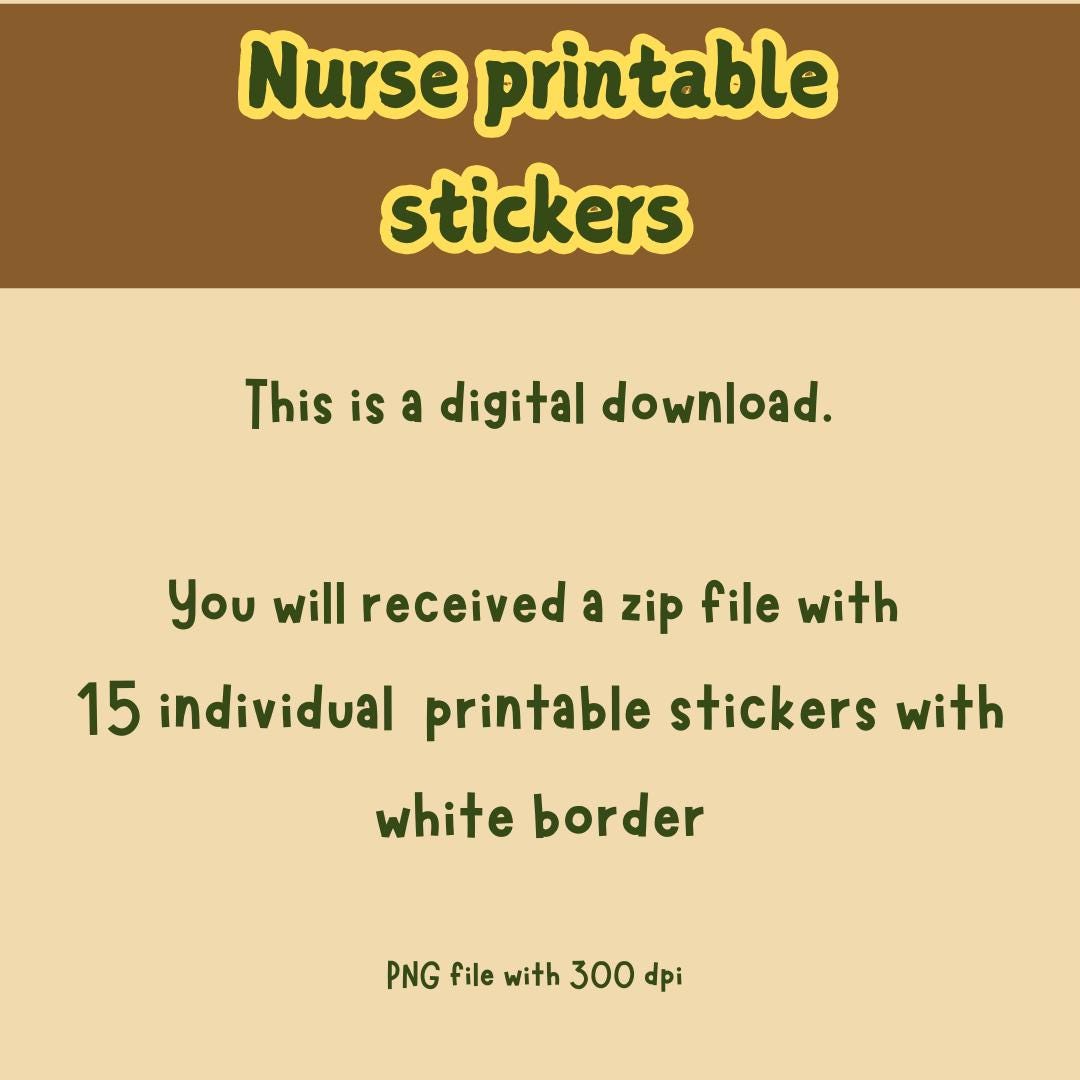 Nurse Printable Stickers Digital Product Ortho Pedia OR MS Nurse - Etsy