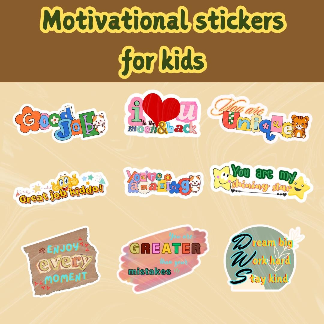 Digital Printable Motivational Stickers for Kids/ Loved Ones ...