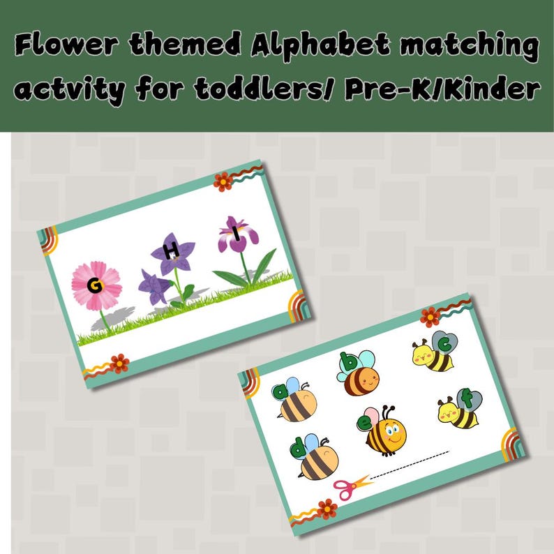 Flower, Bees and Butterfly Alphabet Matching Activity for Toddlers ...