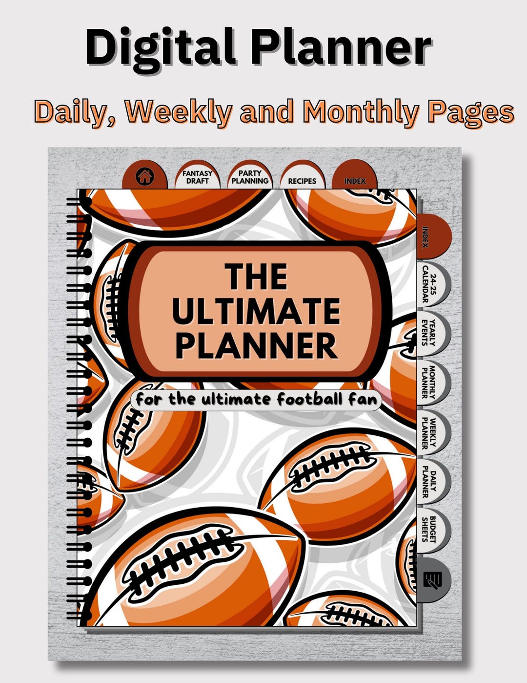 The Ultimate Football-themed Digital Yearly Planner, Digital Planner ...