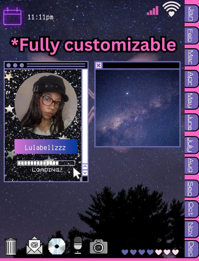 Y2k-inspired Digital Planner | Customizable Y2K Aesthetic Planner - Etsy