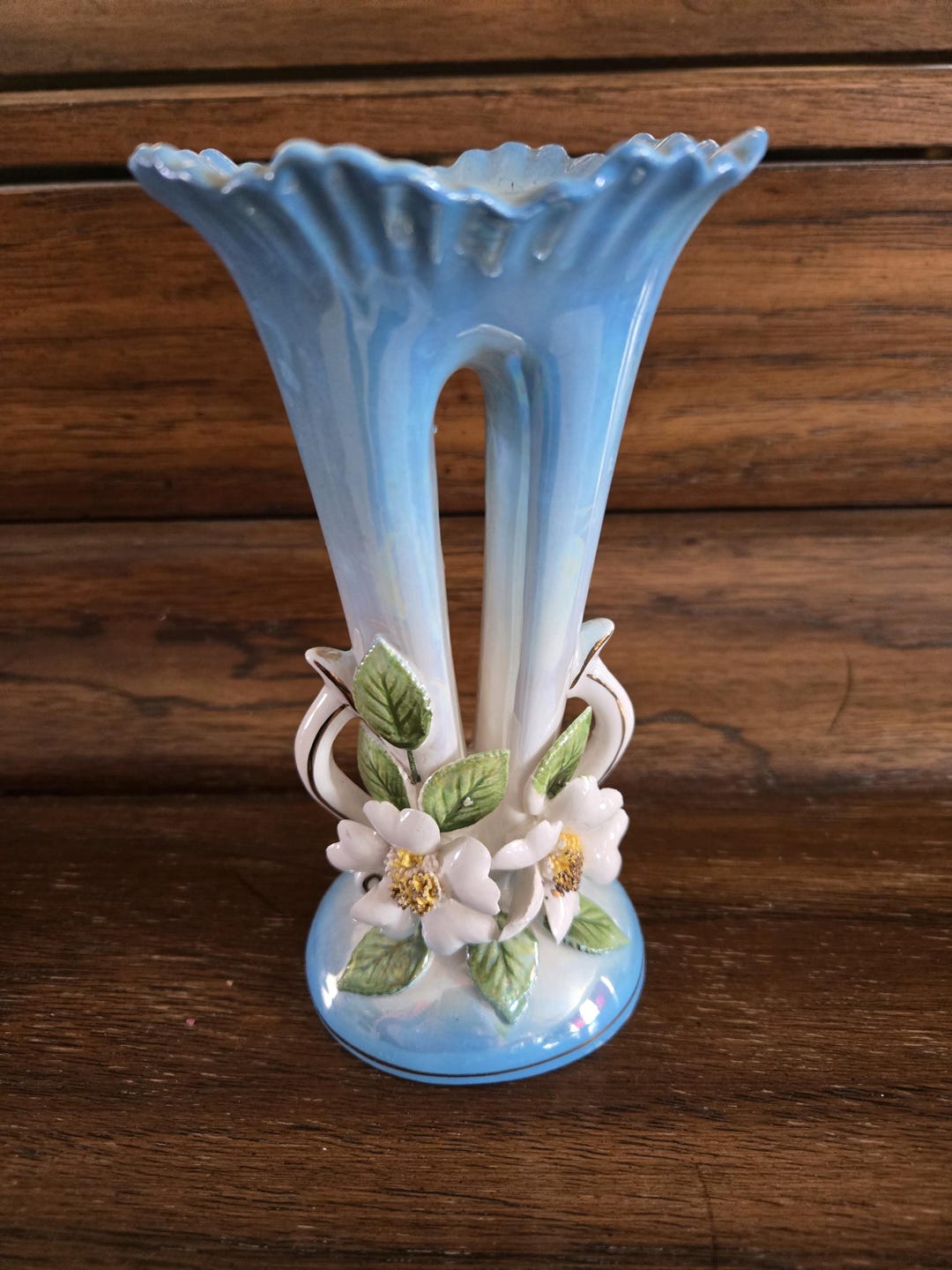 Vintage Japan Lustreware Bud Vase Blue - Etsy