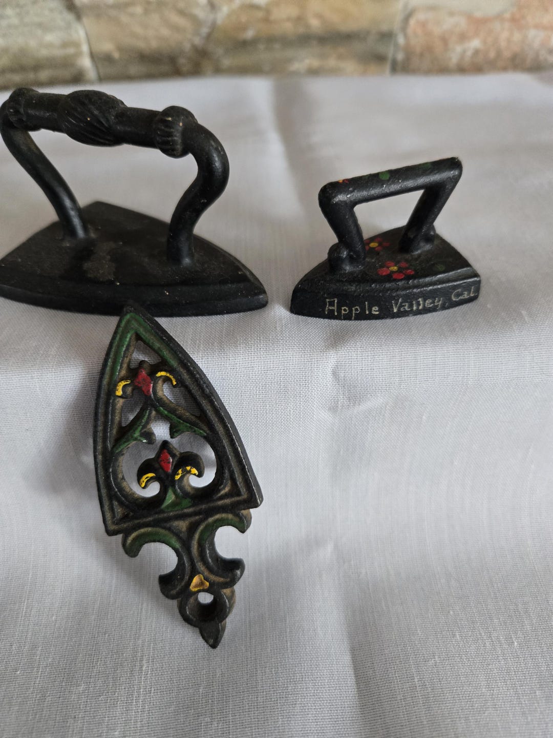 Mini Cast Iron Trivets Hand Painted Vintage - Etsy